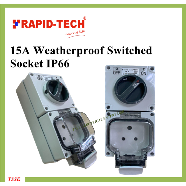 IP8336S IP66 13A /15A Weatherproof Combination Switched Socket Outlet ...