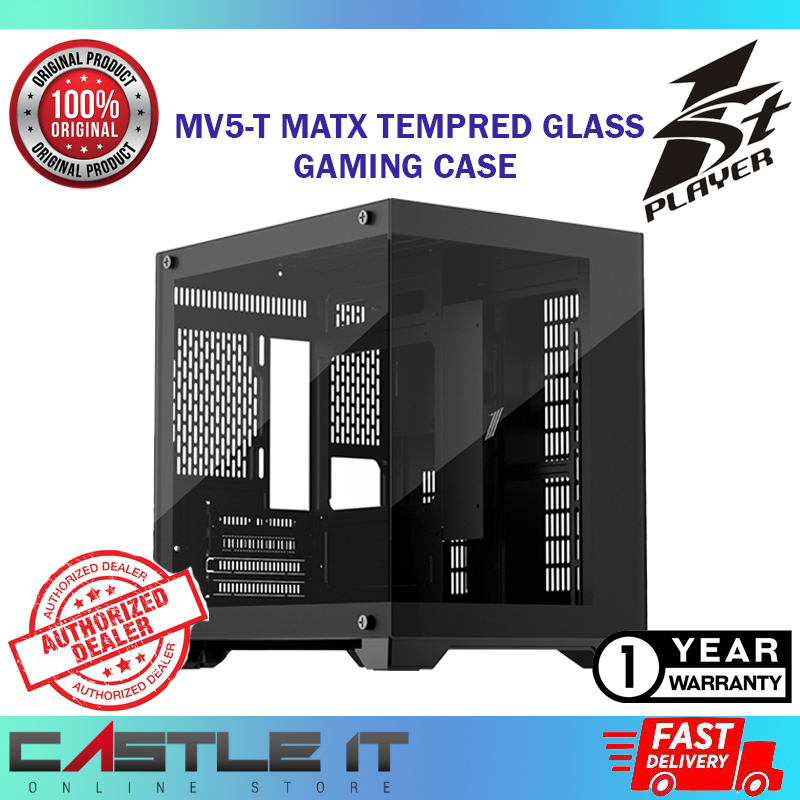 1st Player MV5-TP Micro-ATX MATX Tempered Glass Transparent Gaming ...