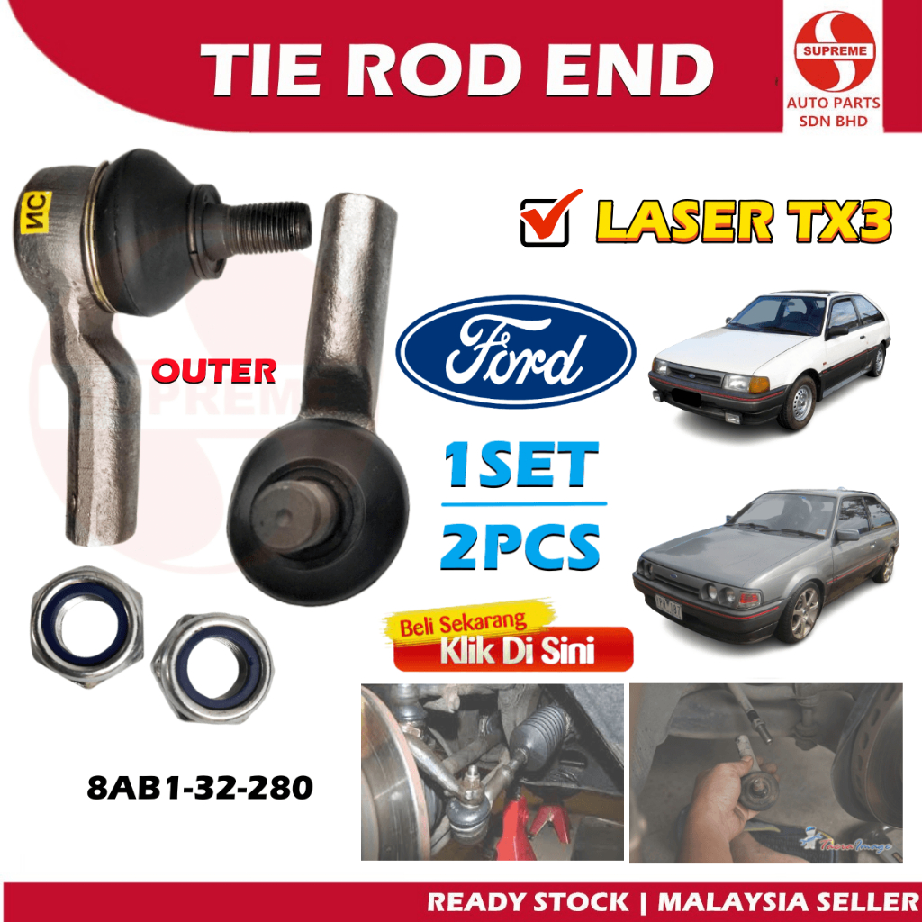 S2U Steering Rack Tie Rod End Outer Inner Ford Laser TX3 8AB1-32-280 ...