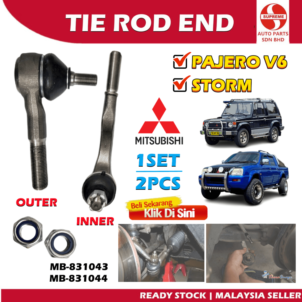 S2U Steering Rack Tie Rod End Outer Inner Mitsubishi Pajero V6 Storm MB ...