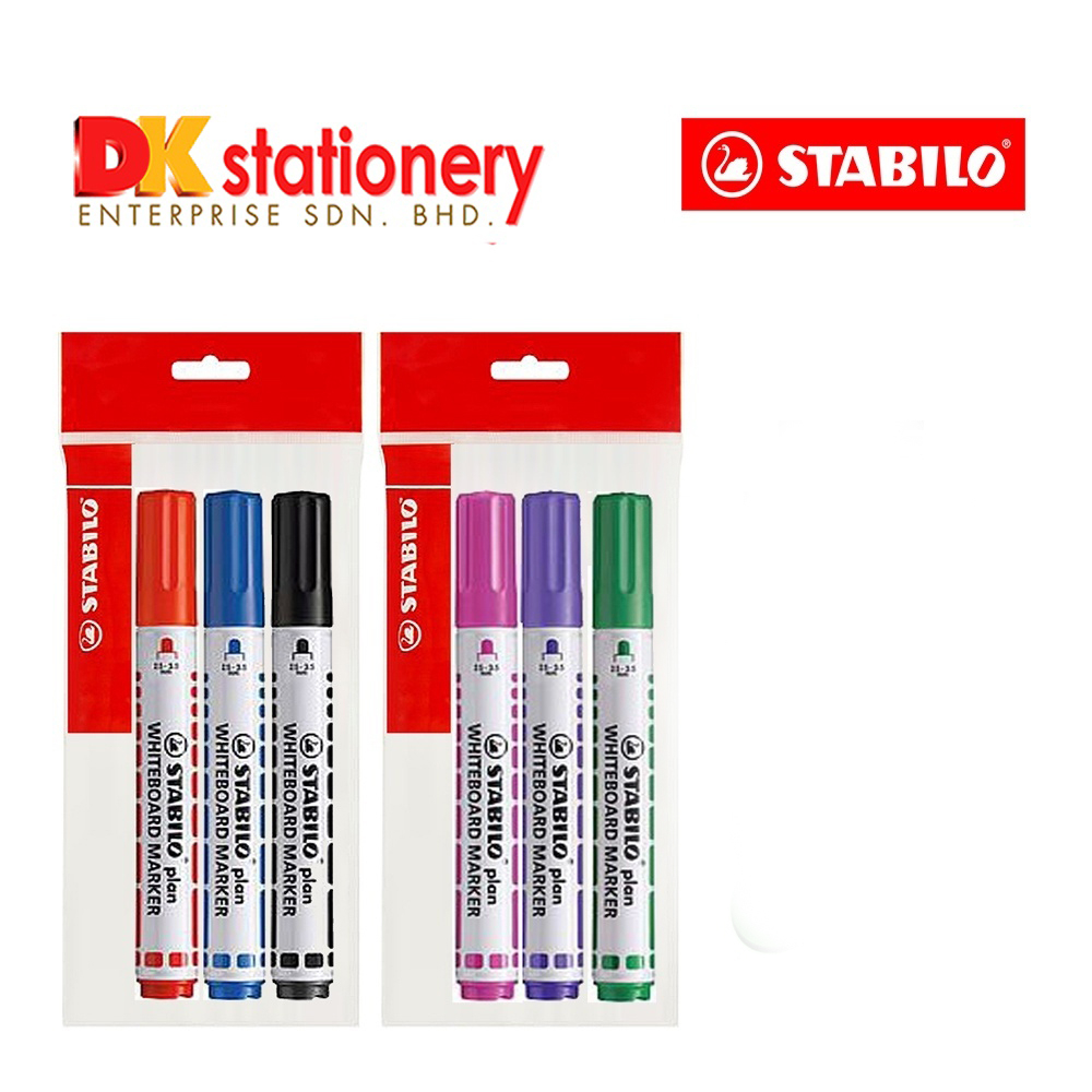 Stabilo Plan Whiteboard Marker Set of 3 Pcs | Shopee Malaysia