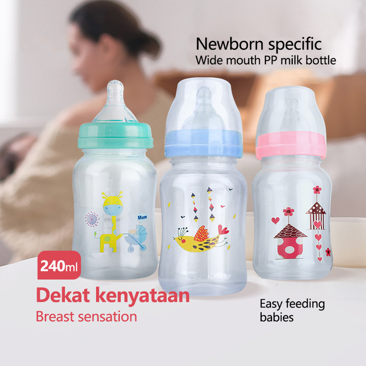 240ml Feeding Bottle Baby Wide Neck Softouch PP Twin Pack Nursing Bottle For Newborn XM—812 ...