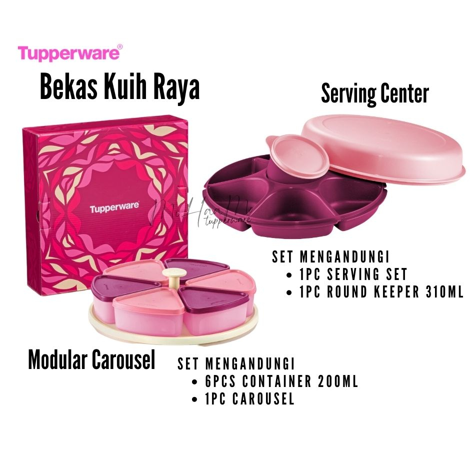 Tupperware Bekas Kuih Raya Serving Center Modular Carousel Airtight ...