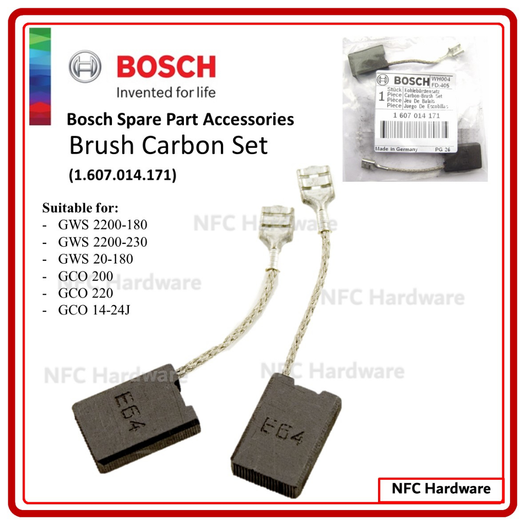BOSCH Spare Part Accessories Brush Carbon Set (1607014171) For Bosch ...