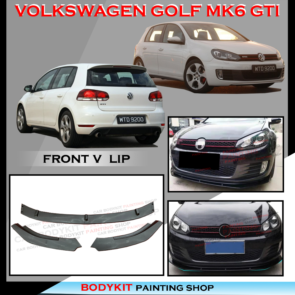 VOLKSWAGEN GOLF 6 MK6 GTI INJECTION MOLDING 3 SECTION FRONT V-LIP FRONT ...