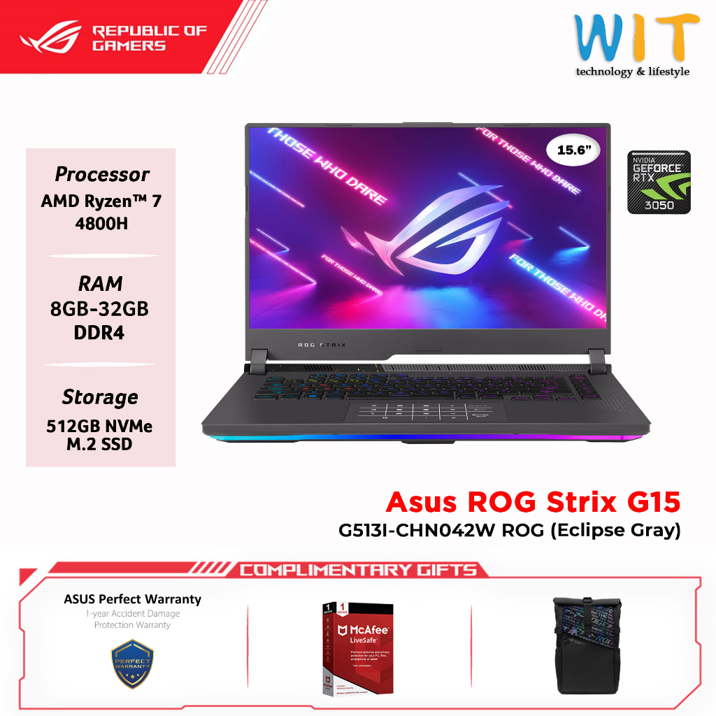 Asus ROG Strix G15 G513I-CHN042W /AMD Ryzen 7-4800H /8GB-32GB RAM ...
