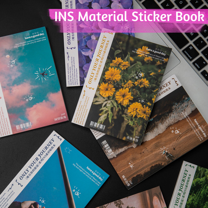 Ins Sticker Book 20pcs Material Paper Decorative Background Paper ...