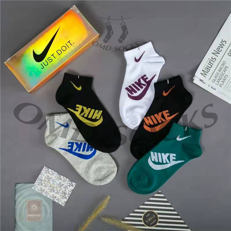 5 Pasang Nike Kotak Sport Stokin Pendek OOTD Socks Men Women Lelaki ...