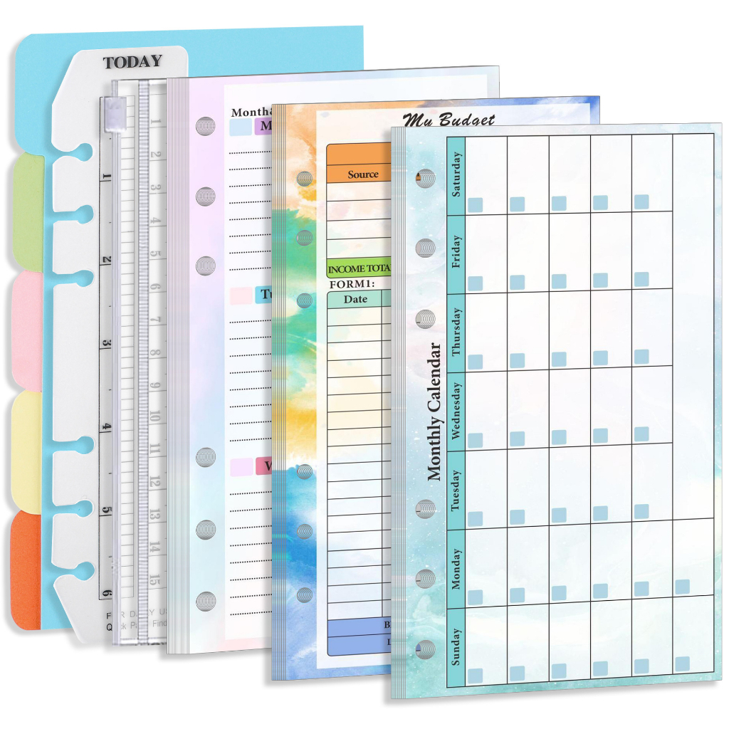 164 Sheets A6 6 Holes Loose Leaf 100g Writing Paper Notebook Refill ...