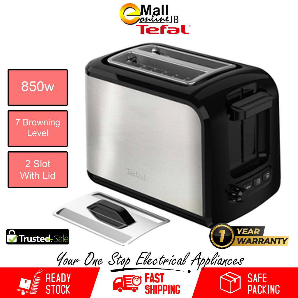 Tefal Toaster TT410D 2 Slices Stainless Steel Express Toaster with Lid ...