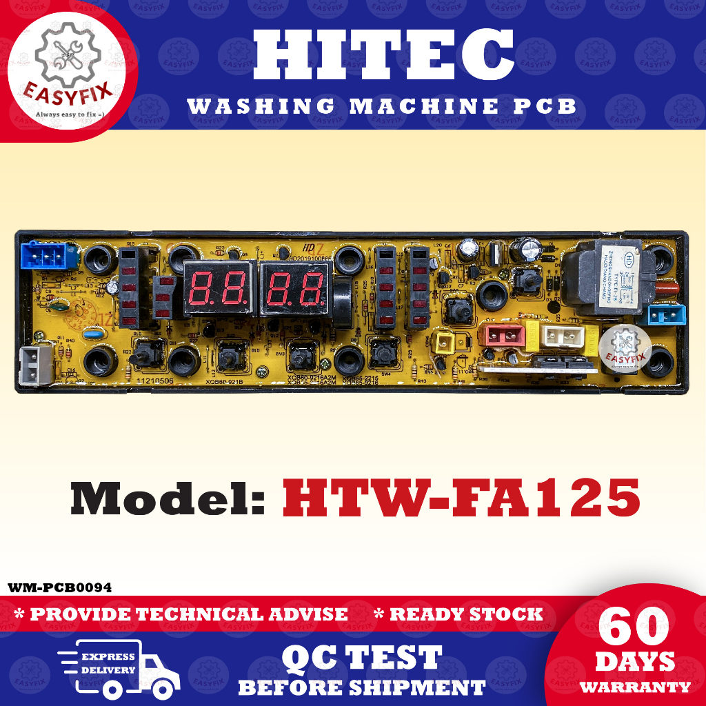 HTW-FA125 HITEC WASHING MACHINE PCB BOARD (CONTROL BOARD) PANEL BOARD ...