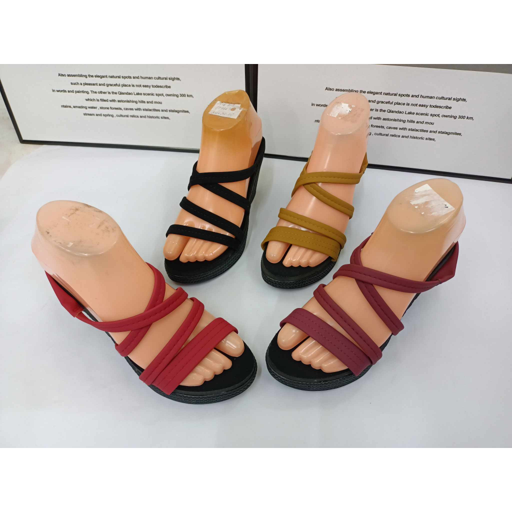 🔥NEW ARRIVAL🔥 Kasut Kiri Kanan Sandal Suede Block Wedge Heels Sandal ...