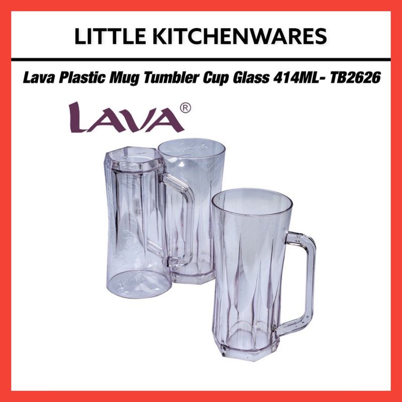 Lava Plastic Mug Tumbler Cup Glass/ Plastik Cawan Gelas 414ML- TB2626 ...