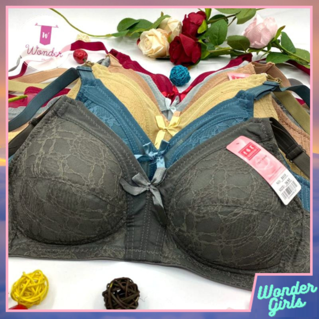 Plus Size Women Bra Non-Wired No Span Baju Dalam Wanita Tanpa Besi Bra ...
