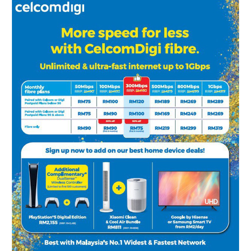DAFTAR CELCOMDIGI FIBRE UNLIMITED INTERNET /HOME WIFI BAGI KEDIAMAN ...