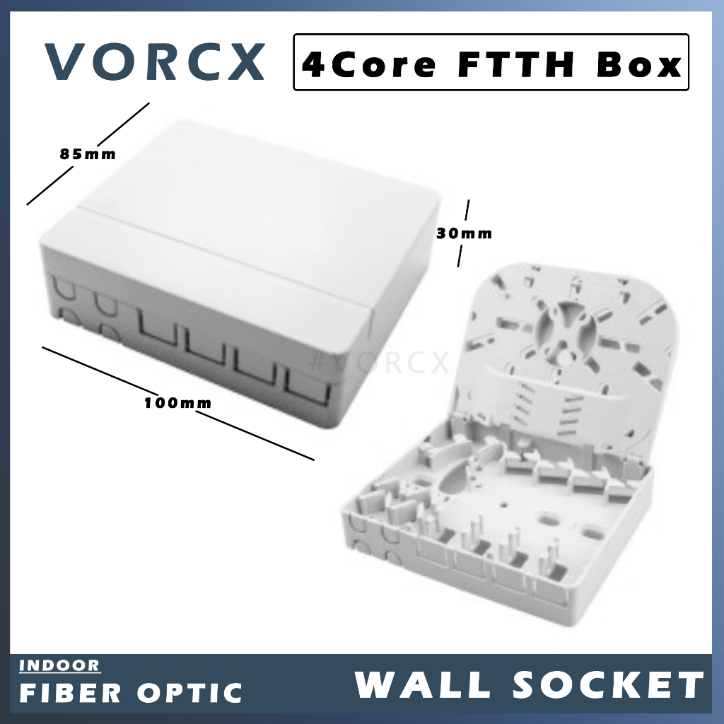 FWS 4Core FTTH Box Fiber Optic Wall Socket SC SM Simplex Adaptor ...