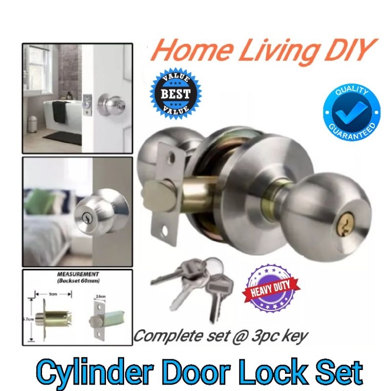 Kunci Pintu Cylinder Door Lock Set For House Room Cylindrical Door lock ...