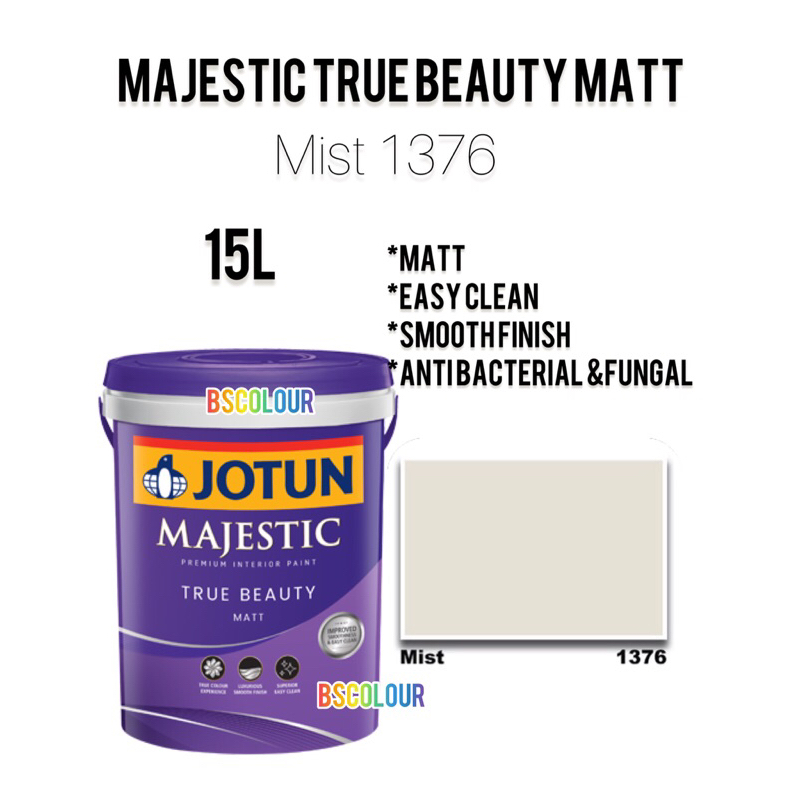 15L / 15L Jotun Majestic True Beauty Matt Interior Mist 1376 / Early ...