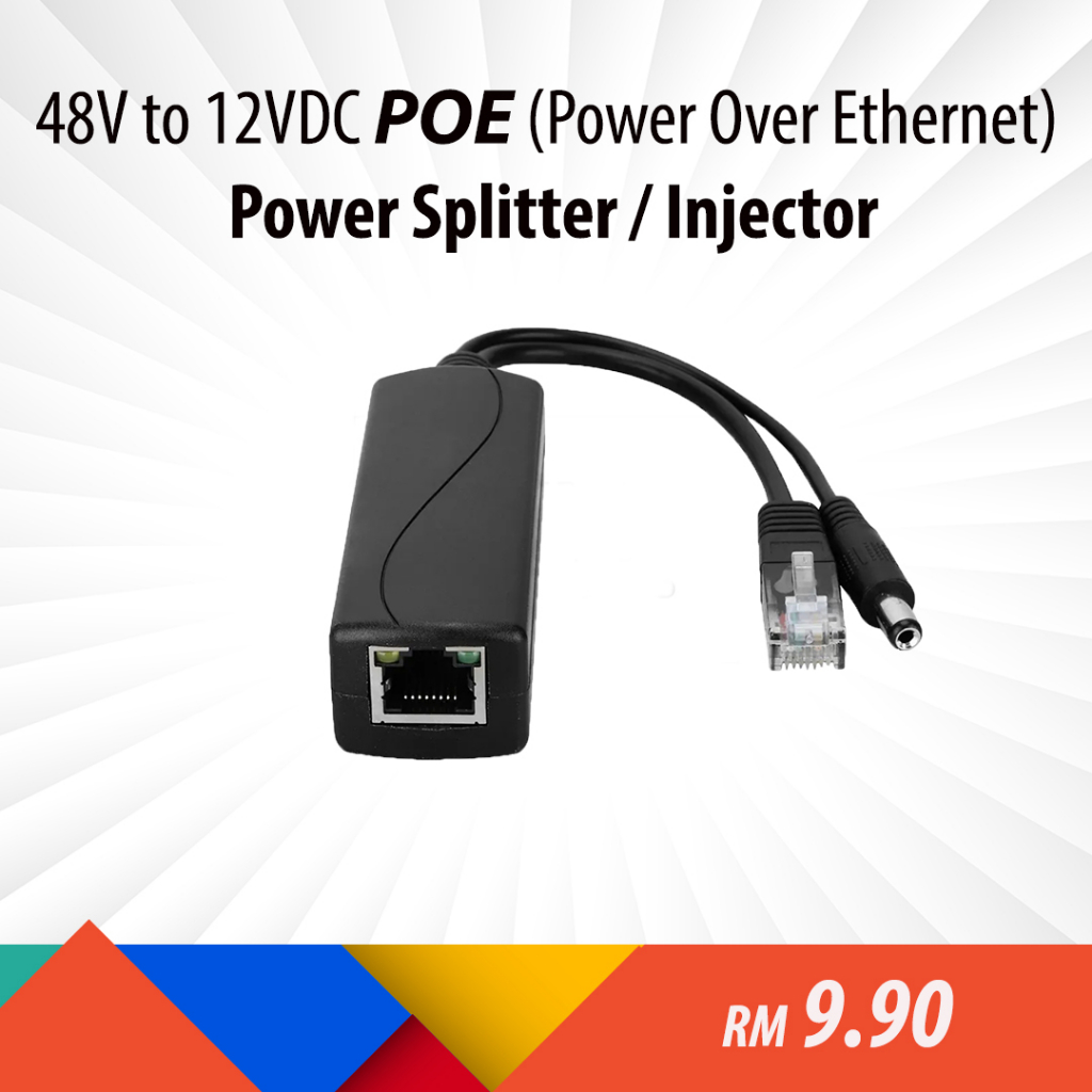 48V To 12V POE Splitter - Power Over Ethernet Injector Power Supply For ...