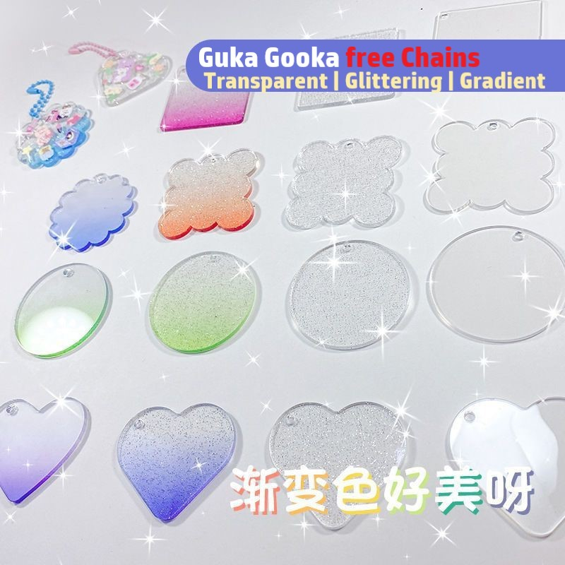 10pcs Gooka free Chains DIY acrylic keychain Guka Transparent ...