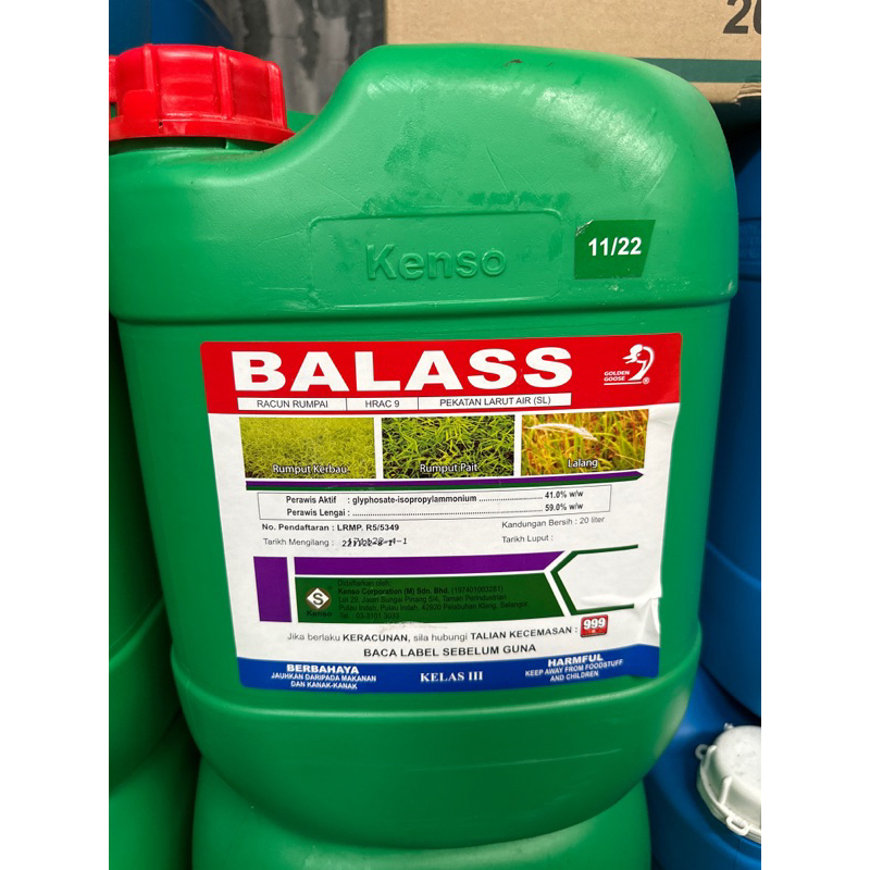 BALASS Glyphosate-Isopropylammonium 41.0% Racun Rumput Lalang Herbicide ...