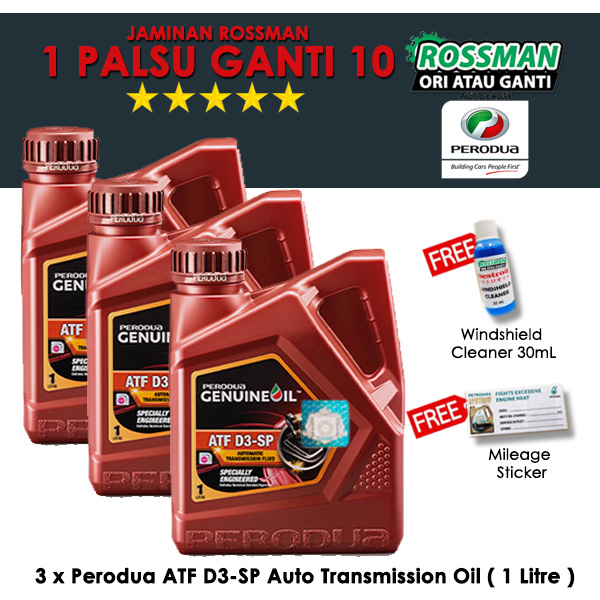 3 Botol - Original Perodua ATF ( D3-SP / SP3 ) Gear Oil - Myvi , Aruz ...