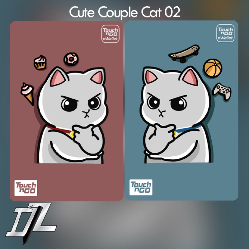 Cute Couple Cats Sticker - Touch 'n Go, TNG NFC Sticker | Shopee Malaysia