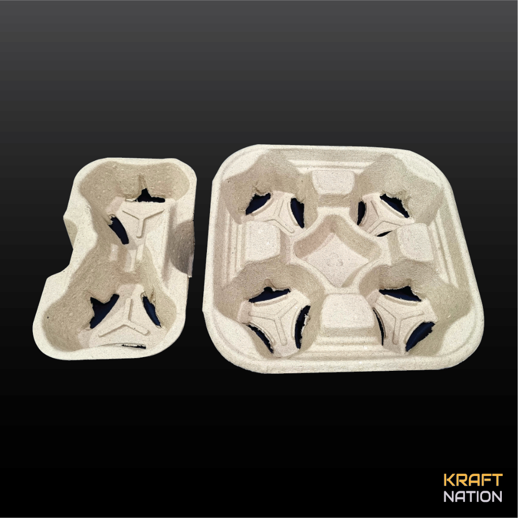 [Wholesale] 100pcs 2 Cup or 4 Cup Pulp Tray/ Carrier/ Moulded Pulp Cup ...