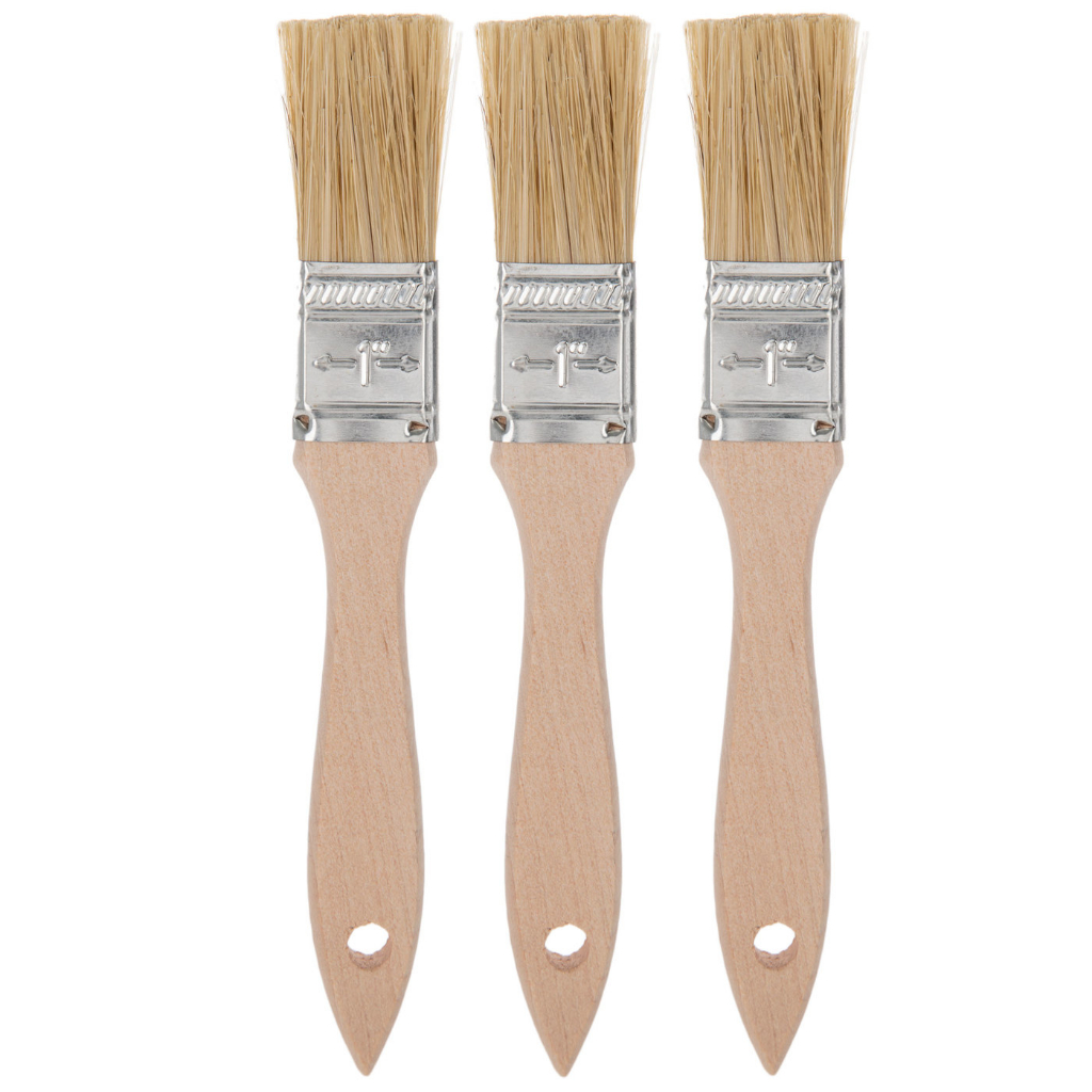 3pc Wood Soft Nylon Paint Brush Berus Cat Kayu Varnish Brush Goat Fur ...