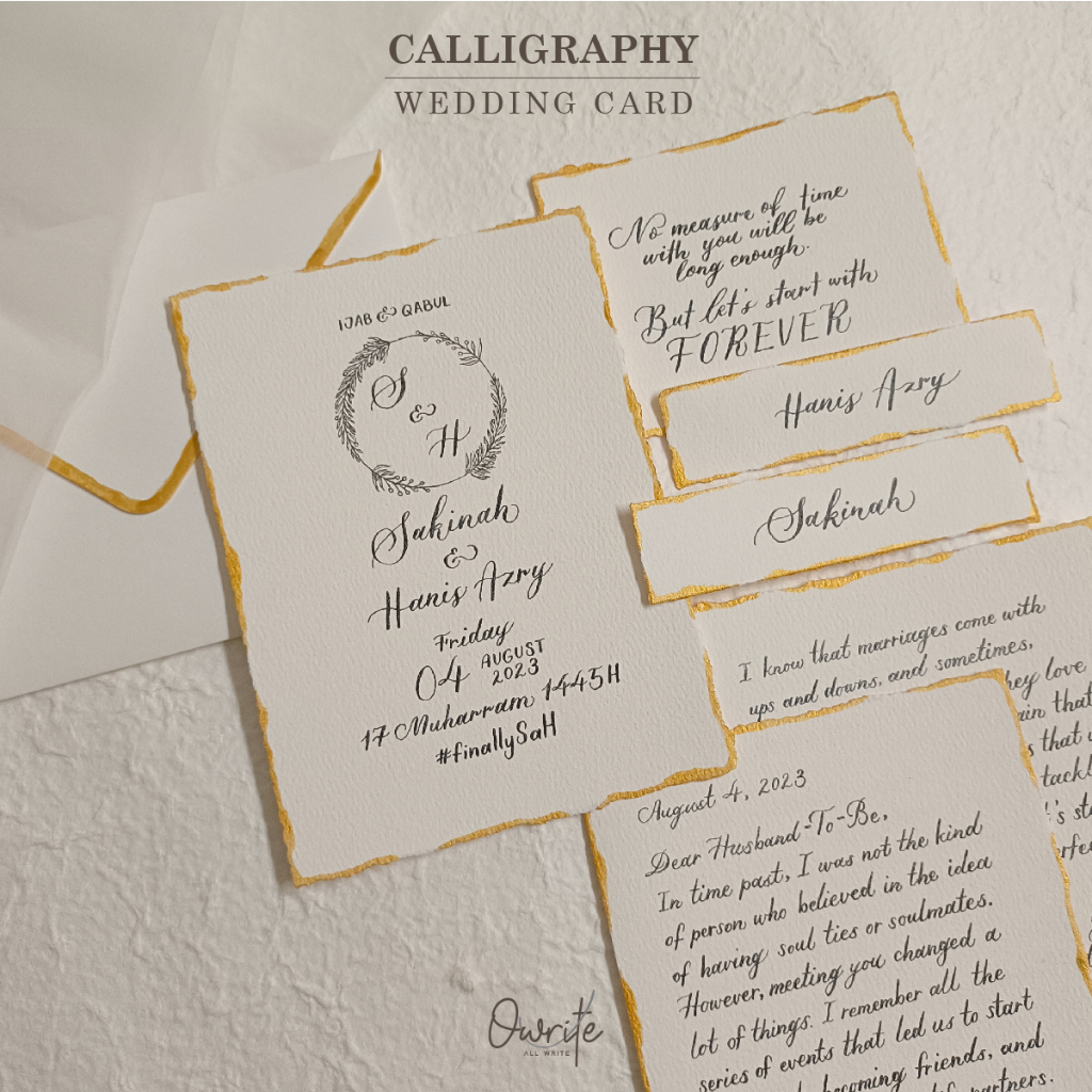 *Refined Handmade Wedding Card & Love Letter* Card with Calligraphy ...