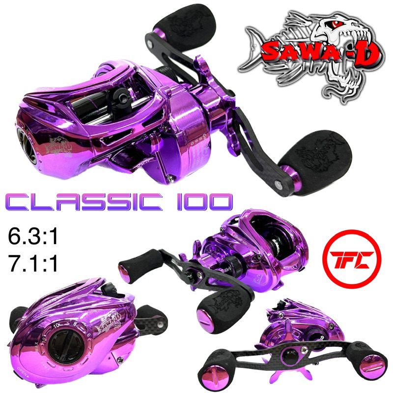 SAWA-D Classic 100 Baitcast BC Baitcasting Fishing Reel 100L 100R BFS ...