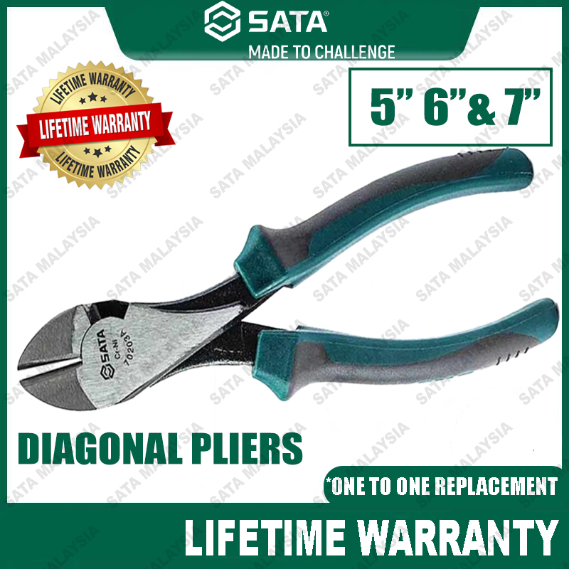SATA Diagonal Pliers 5" 6" 7" Cr-V Rust Resist Pliers Sata Tools Plier ...