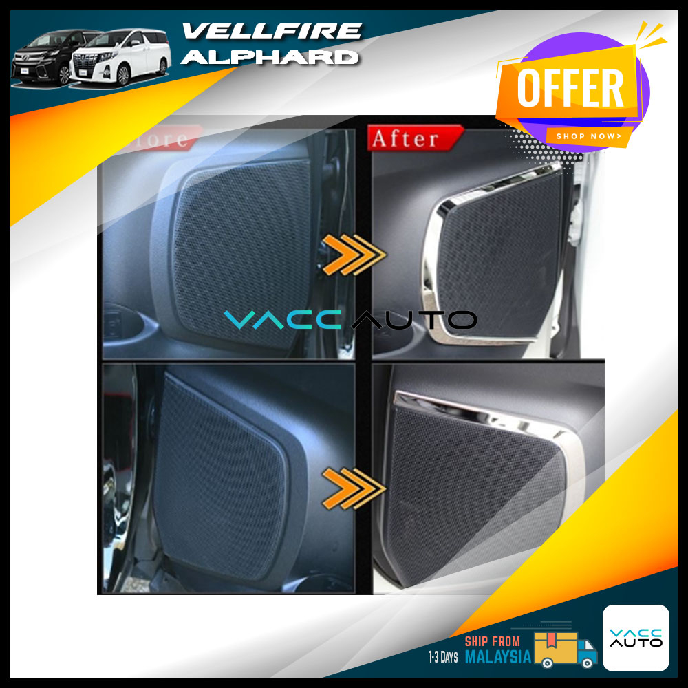 Toyota Vellfire / Alphard 30 Series Front Door Speaker Lining Silver ...