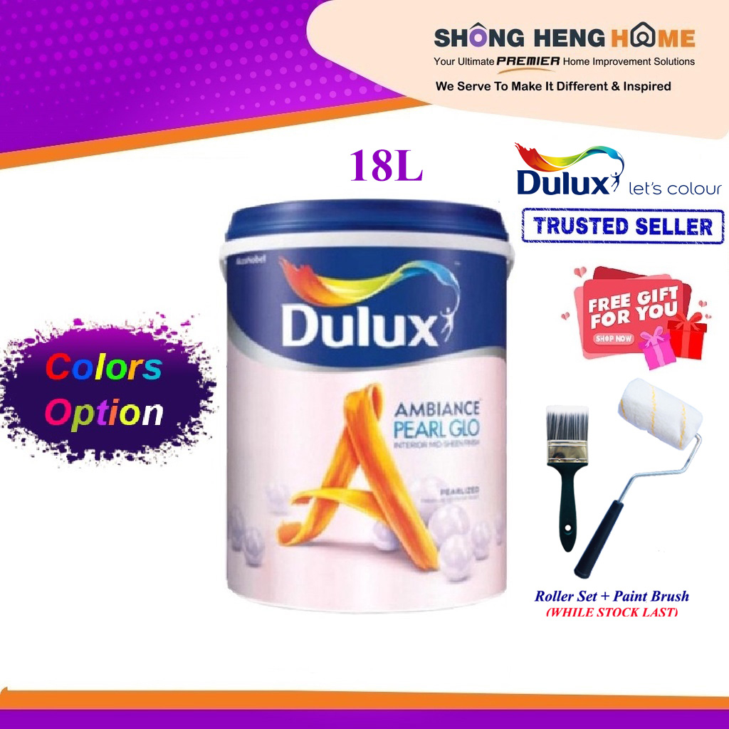 18L Dulux Pearl Glo -SHEEN (Interior Paint) - Color Option (Any Color ...