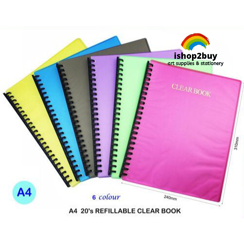 Clear Folder A4 File Clear Book Folder 20 Pockets Binding File Fail A4 ...