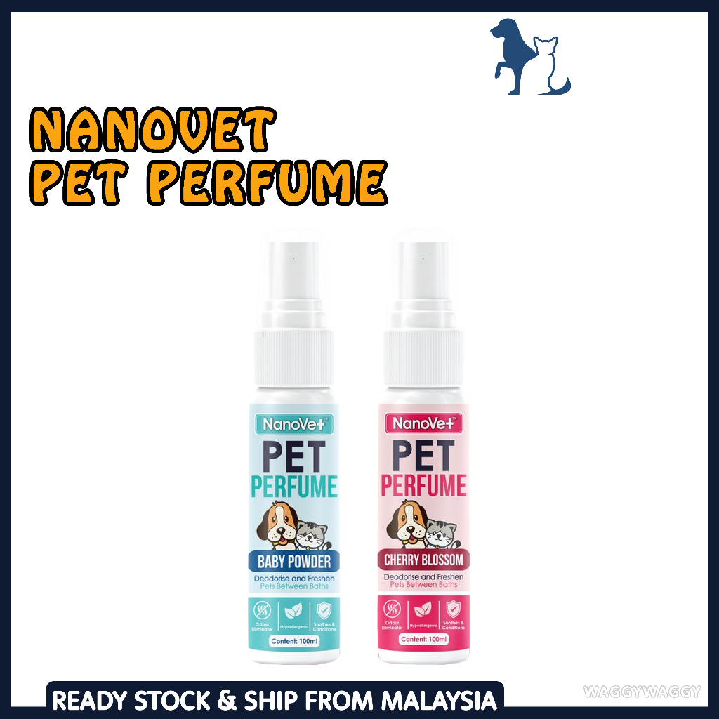 WaggyWaggy Nanovet Pet Perfume Spray 100ML Cat Dog Baby Powder Cherry ...