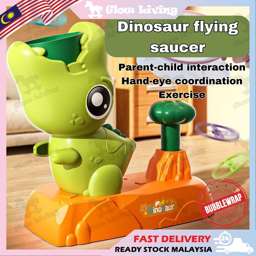 Fun Dinosaur Flying Disc Foot-Powered Flying Saucer bamboo dragonfly ...