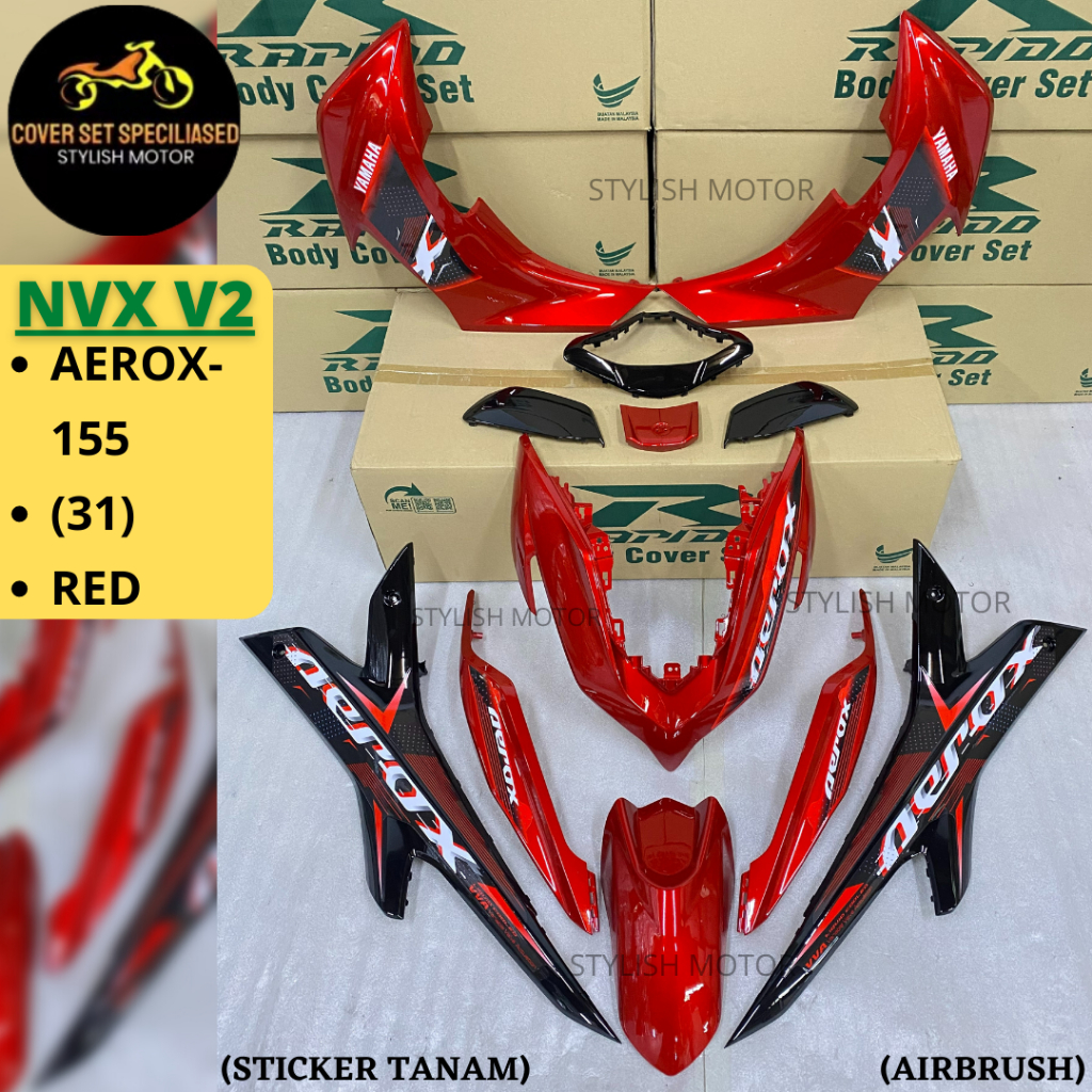 (STICKER TANAM/AIRBRUSH) RAPIDO COVER SET YAMAHA NVX V2 AEROX-155 (31 ...