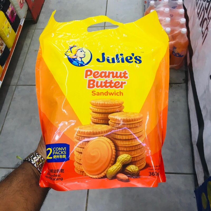 Biskut Sandwich Mentega Kacang Julie’s Peanut Butter Sandwich 2 convi pek | Shopee Malaysia