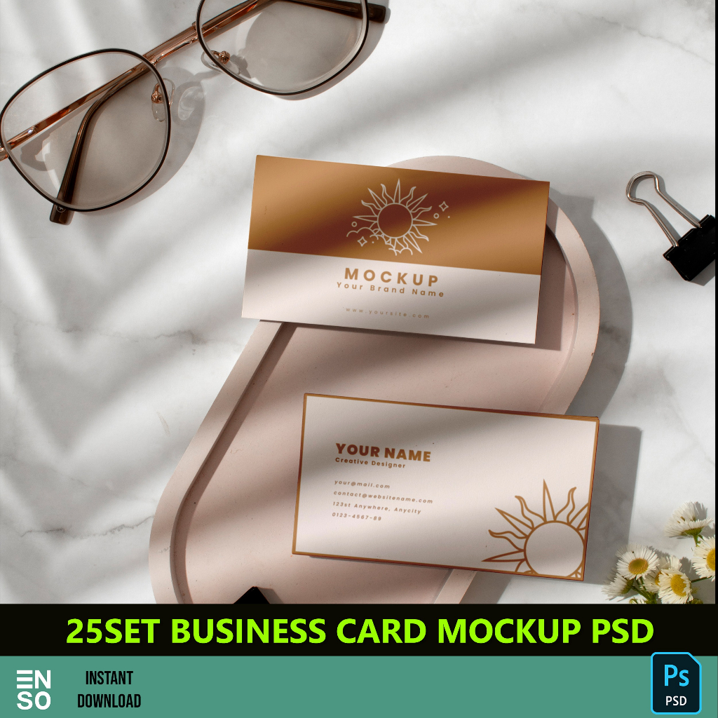 25-Set PSD Business Card Mockup Template | Editable PSD Mockup Template ...