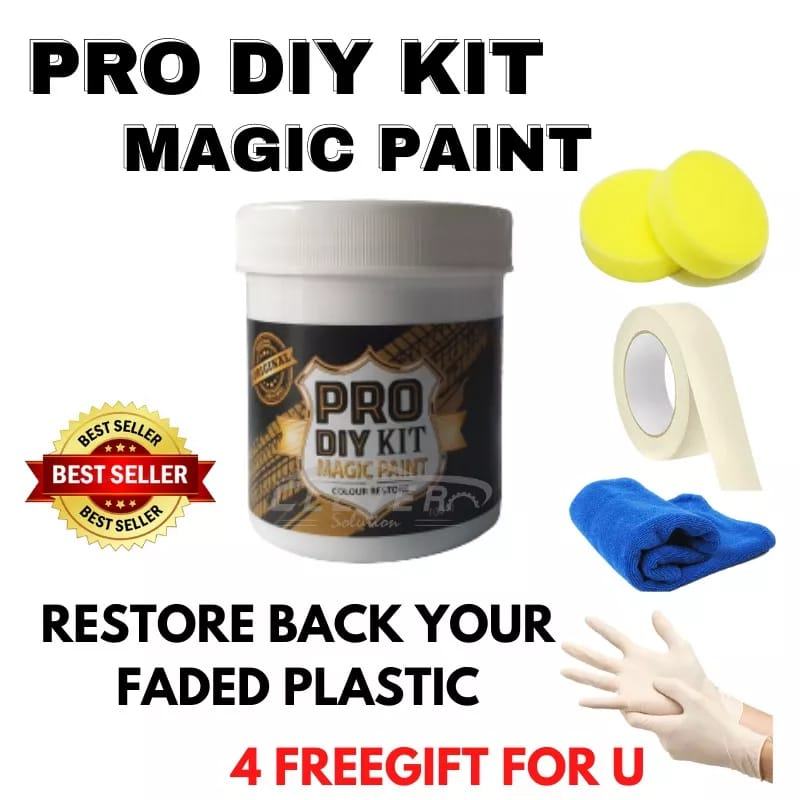 【CAT HITAM MAGIC 】Cat Magic PRO DIY KIT HITAM 100ml Plastic Restorer ...