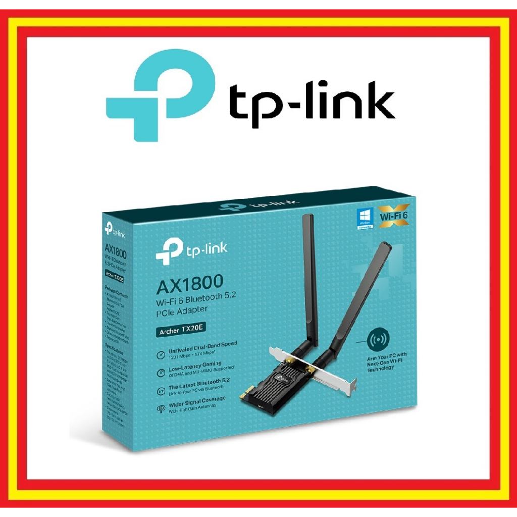 TP-Link Archer TX20E AX1800 Wi-Fi 6 Bluetooth 5.2 PCIe Adapter | Shopee ...
