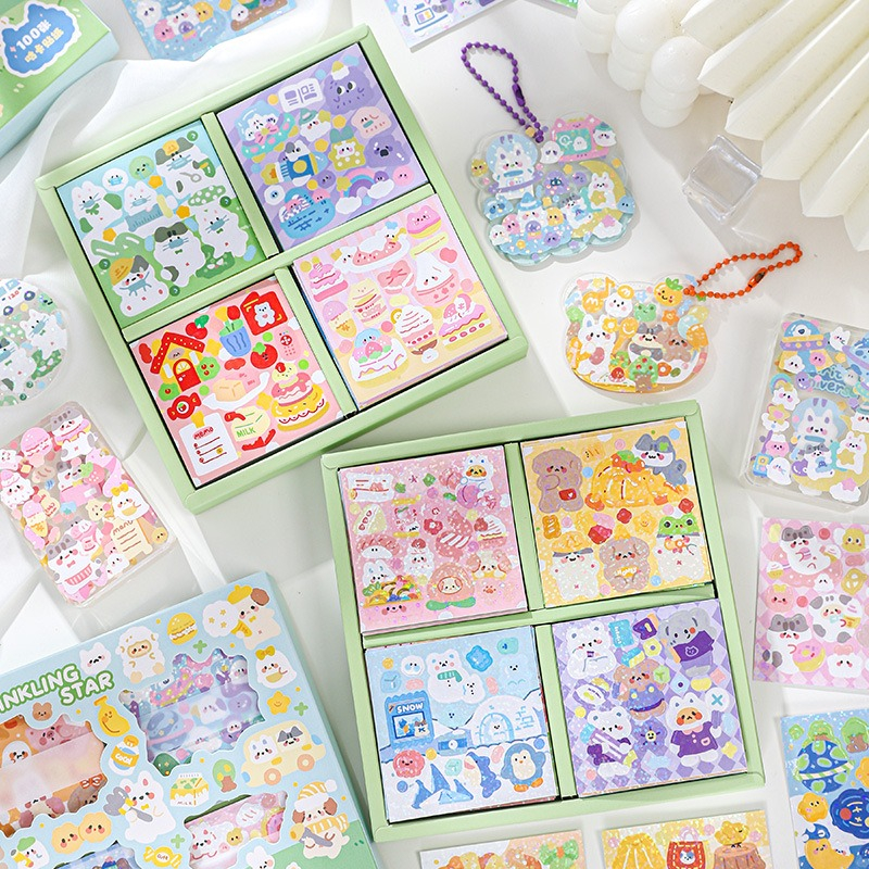 100pcs Cute Sticker Set Sticker Box Cute Stickers | Shopee Malaysia