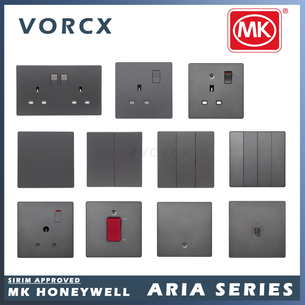 MK Aria Switch Module Socket Space Grey | Shopee Malaysia