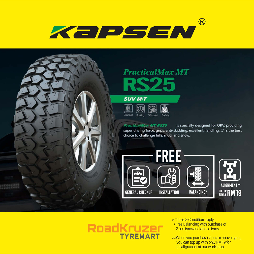 31X10.5R15; 245/70R16; 245/75R16; 265/75R16; 265/65R17; 265/60R18 RS25 ...