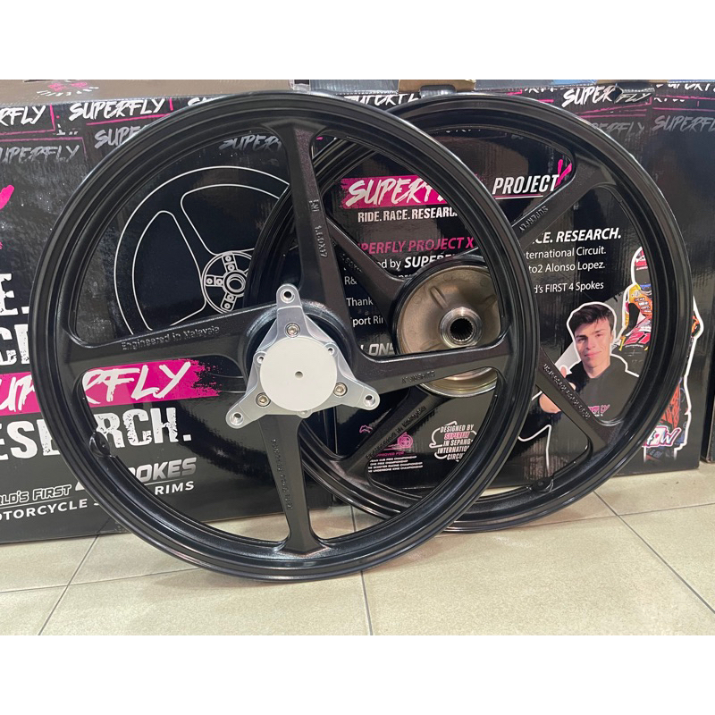 SUPERFLY NVX155 16/16-17 4-LEG PROJECT X SPORT RIM (BLACK / GOLD ...
