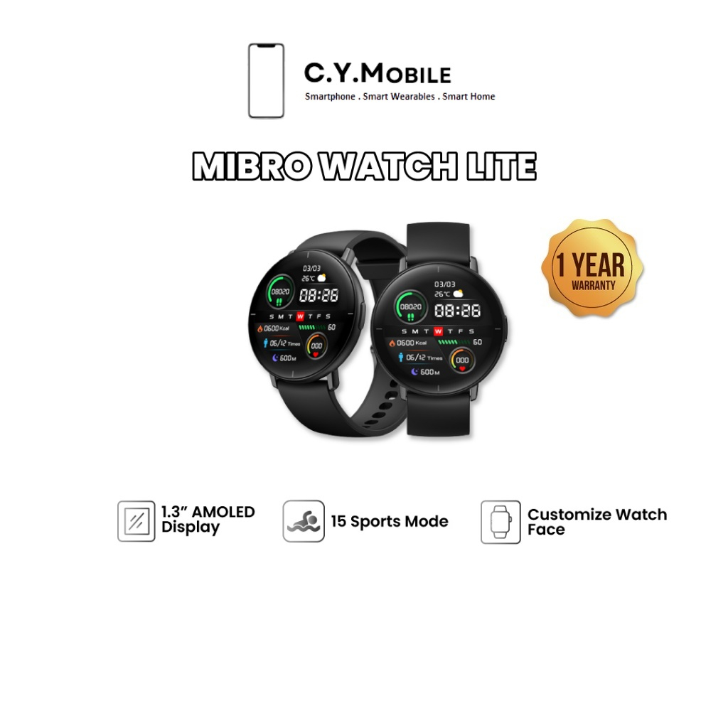 Mibro Lite SpO2 PPG Bio Heart Rate Sensor Smart Watch (1.3'') | Shopee ...