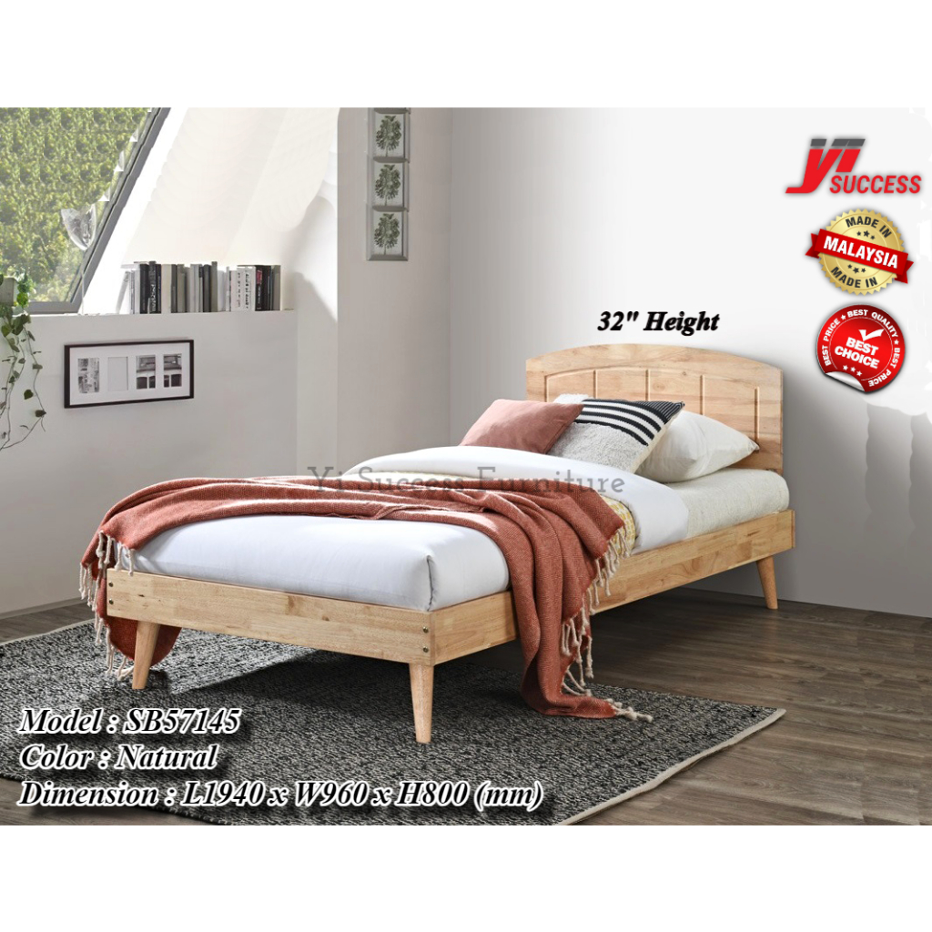 Yi Success Muji Full Solid Wooden Single Bed Frame / Modern Style ...