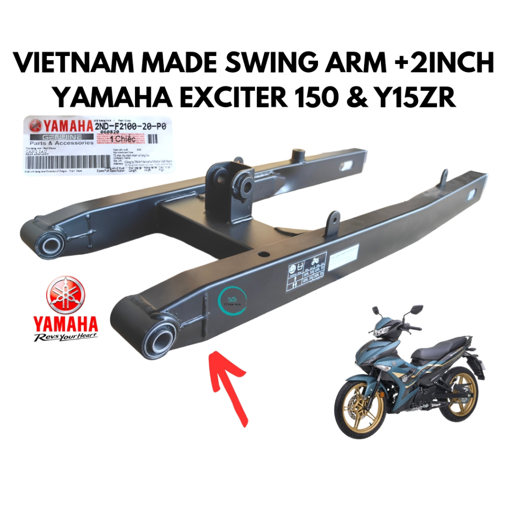 2ND-F2100-20-P0 VIETNAM MADE ORIGINAL SWING ARM +2 INCH REAR ARM +2INCH ...
