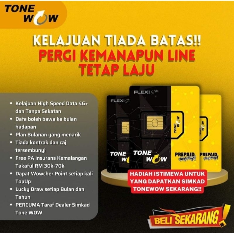 Simkad Tonewow TWE Original [Pilihan 4 digit angka belakang utk nombor ...